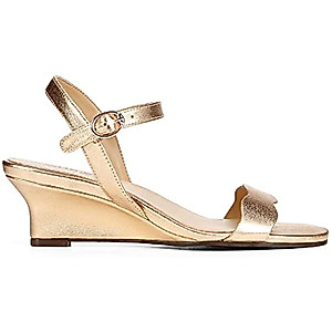 Naturalizer Womens Lacey Leather Wedge Sandals Bronze 10 Medium (B,M)