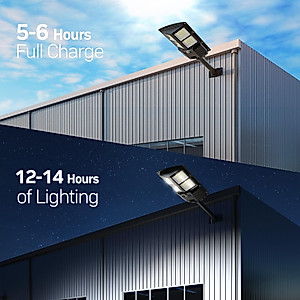 RKLAMPTECH Solar Street Lights Dusk to Dawn Solar Parking Lot Lights with Motion Sensor Remote Control, Commercial Solar Lights for Outside, Backyard, Garage, Farm, Garden - 2 Pack - 400W