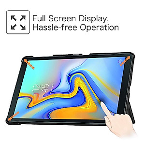 Fintie Slim Case for Samsung Galaxy Tab A 10.5 2018 Model SM-T590/T595/T597, Ultra Thin Lightweight Stand Cover with Auto Sleep/Wake, Black