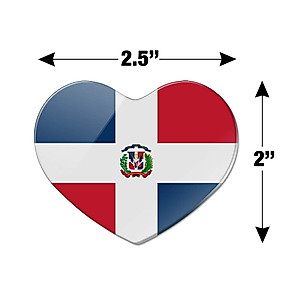 The Dominican Republic Country Flag Heart Acrylic Fridge Refrigerator Magnet