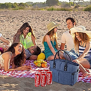 Insulated Lunch Bag Box Tote, 11L Large insulated cooler bag lunch box Reusable Lunch Bag with Adjustable Shoulder Strap for Women&Men Work Picnic(Blue)