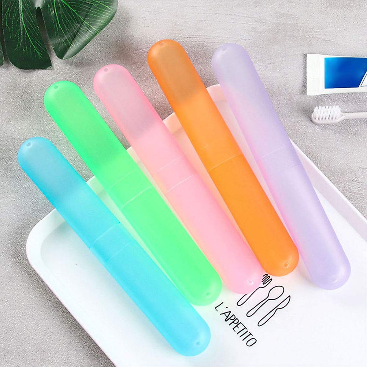 Travel Toothbrush Case,Portable Plastic Toothbrush Box Mixed Color Toothbrush Travel Holder Case Storage Cover(7 Pack)