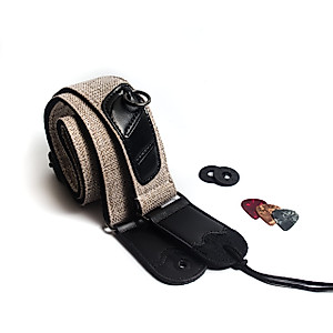 Guitar Strap For Bass, Electric & Acoustic Guitar, Strap Locks Included (Ruby), One Size (LMR00_02)