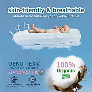 Organic Replacement Cover for Dockatot Deluxe+ Docks with Waterproof Pad Certified Organic Cotton Protects Against leaks Premium Quality Spare Cover (Cover Only) (Blue)