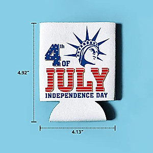 12PCS Fourth/4th of July Can Cooler - Patriotic Beer Sleeves Covers Party Supplies Favors