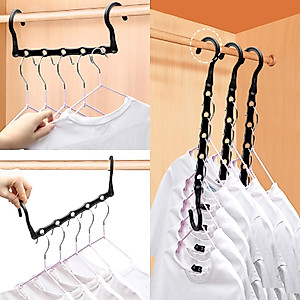 Closet Organizer,12 Pack Stronger Closet Organizers and Storage Clothes Hanger with 5 Holes Closet Storage for Heavy Clothes,College Dorm Room Essentials Magic Closet Organization Space Saving Hangers