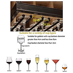 Stylish Simplicity Industrial Simple Wine Glass Hanger Bar Floating Stand Adjustable Kitchen or Office Cutlery Bottle Holder Vintage Iron Inverted Goblet Holder Wine Glass Holder (Bronze 120 * 35Cm)
