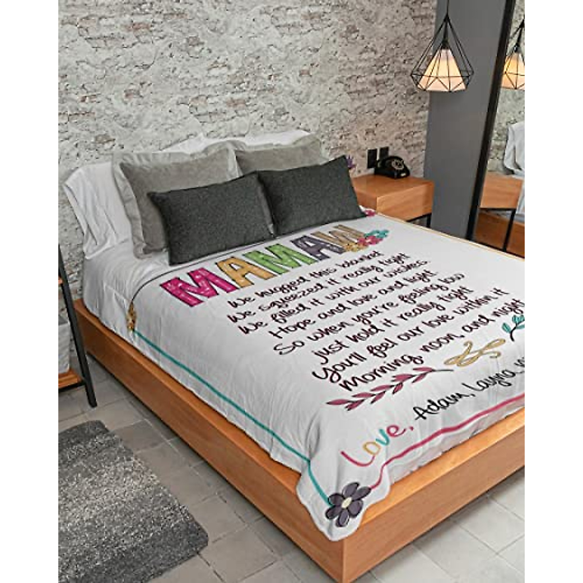 Personalized Grandma Blanket - Custom Grandma with Grandkids Name, Mothers Day Chirstmas Blanket Gift for Grandma, Nana, Mimi (A 8)