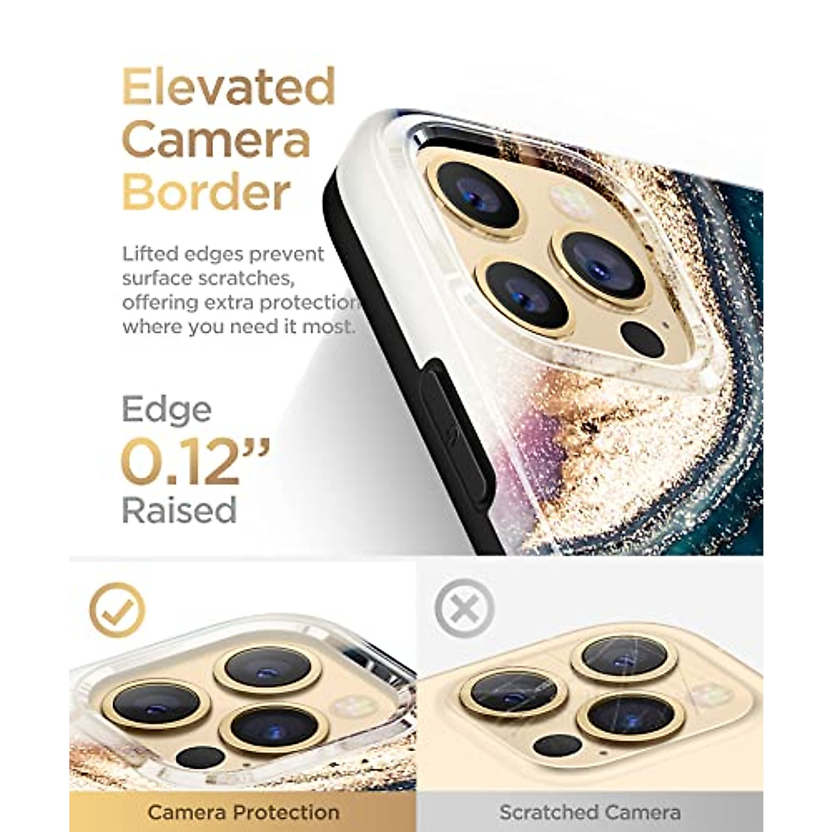 GVIEWIN for iPhone 12 Case and iPhone 12 Pro Case 6.1 Inch 2020, Marble Parttern Ultra Slim Thin Glossy Soft Durable TPU Shockproof Scratch-Proof Phone Protective Covers for Women (Drift Sand/Brown)