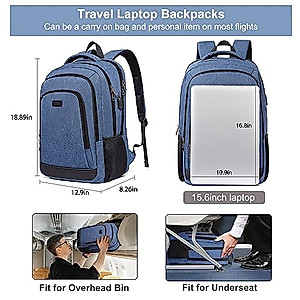 CLUCI Laptop Backpack for Men Women School Backpack College Bookbag for Men Water Resistant Travel Work Backpacks Fits 15.6" Laptop Business Computer Bag with USB Charging Port Dark blue