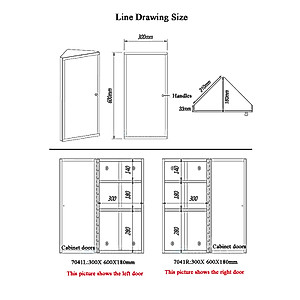 Bathroom Corner Medicine Cabinet with Mirror, Single Door Bathroom Wall Mount Stainless Steels Mirror Cabinet, Hanging Triple Shelf Storage Cabinet 12x24 inches (Left)