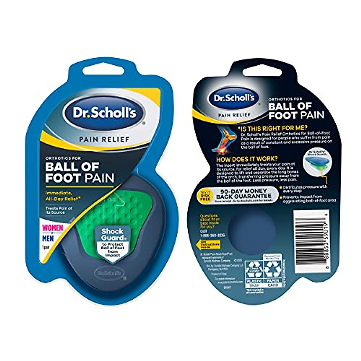Dr. Scholl's BALL OF FOOT Pain Relief Orthotics (One Size) // Clinically Proven Immediate and All-Day Relief of Ball-of-Foot Pain by Lifting and Reducing Pressure on Metatarsal Bones