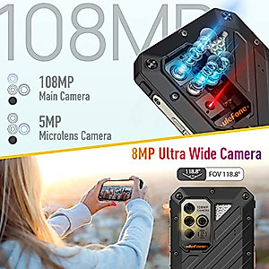 Ulefone Power Armor 19 Rugged Smartphone, 17GB+256GB, 9600mAh, 108MP Main Camera, Multi-Use Temperature Measurement, MTK Helio G99, 6.58” FHD+, QI 15W Wireless Charging, 66W Fast Charge, GPS