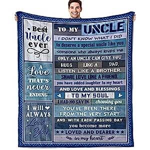 Sqovulw Uncle Gifts from Niece, Best Uncle Gifts Fathers Day Blanket, Uncle Gifts from Nephew, Uncle Birthday Gifts, Uncle Gifts Idea Throw Blanket 60X50 Inch