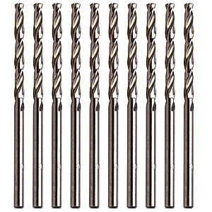 LudoPam 3/32" inch Cobalt Steel Twist Drill Bit Set M35 Jobber Length,Straight Shank, Extremely Heat Resistant, Suitable for Drilling in Stainless Steel and Iron,Pack of 10