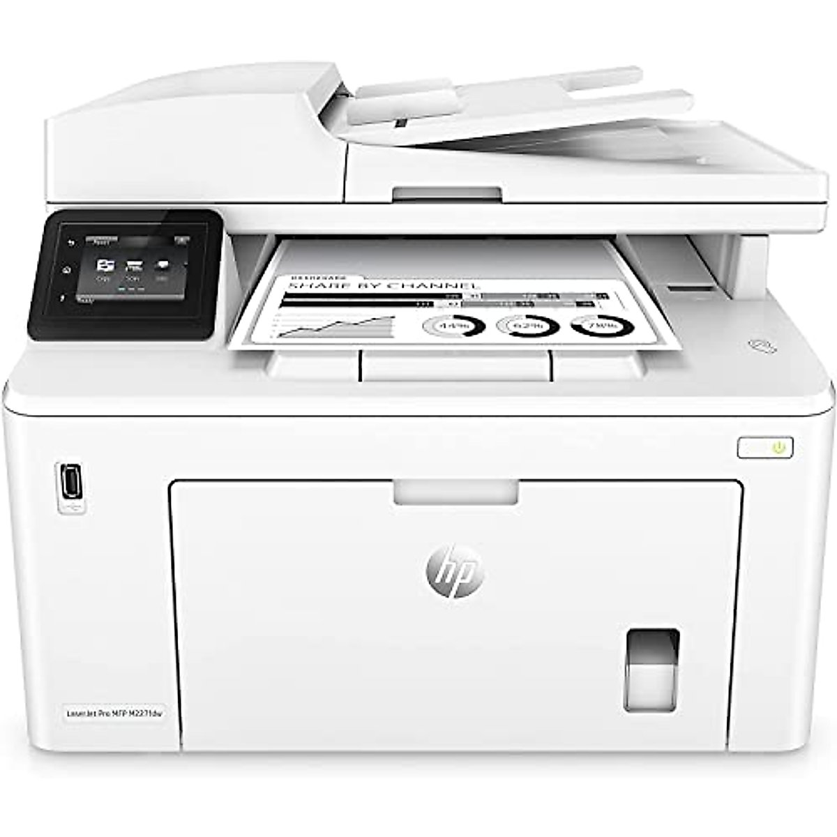 HP Laserjet Pro MFP M227fdw All-in-One Wireless NFC Ethernet Monochrome Laser Printer, W - Print Scan Copy Fax - 30 ppm, 1200x1200 dpi, Auto 2-Sided Printing, 35-Sheet ADF - White