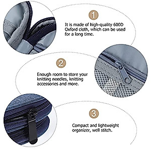 Crochet Portable Pouch Tote Storage Blue Organizer Circular Capacity Knitting Bag and for Oxford Hook Cloth Case Needles Holder Yarn Sewing Empty Hooks Multifunctional Supplies