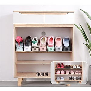 KNFUT Shoe Slots, 1Pcs Adjustable Shoe Rack Organizer Shoes Footwear Storage Stand Support Space Saving Cabinet Closet Holder Modern Bracket (Color : Pink)