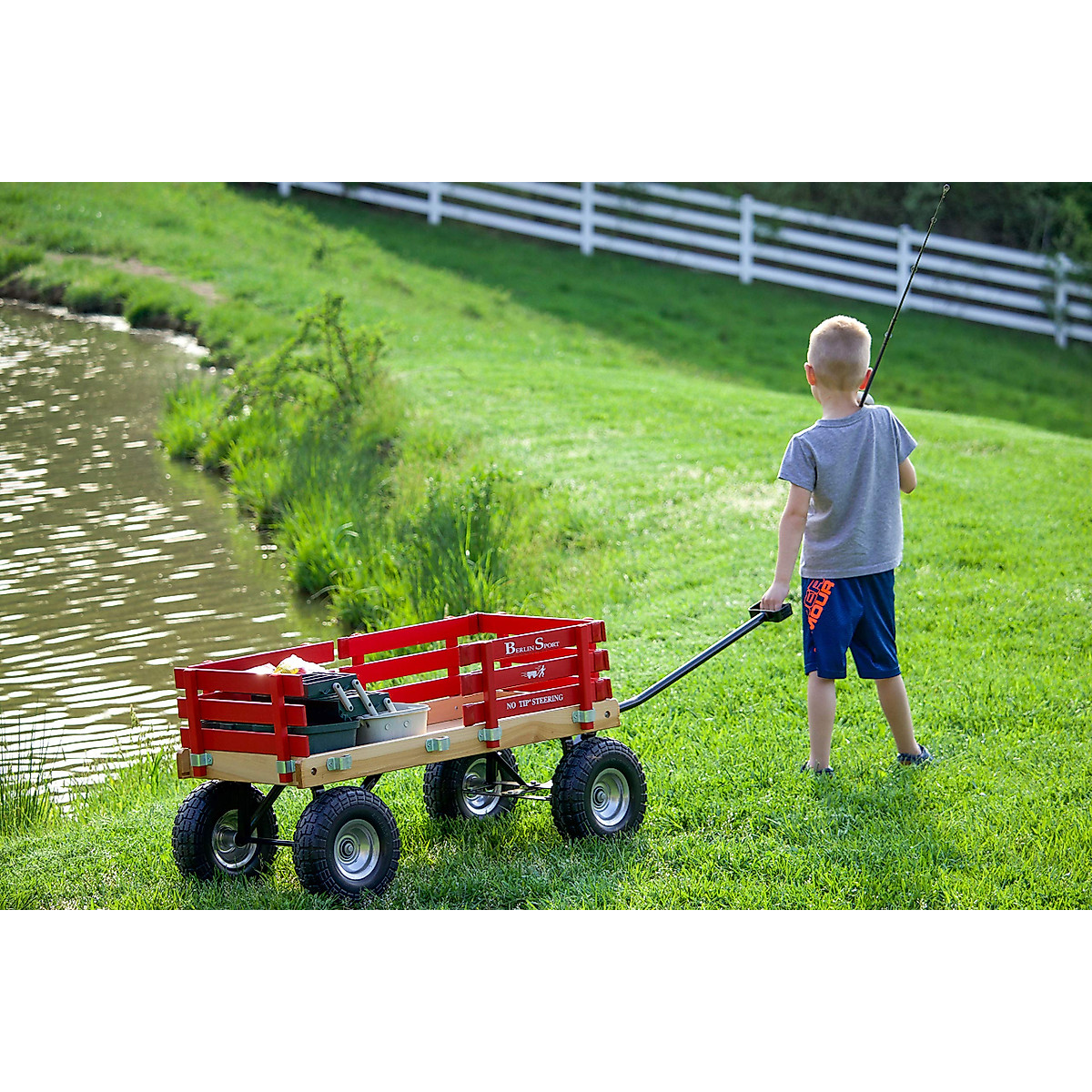 Berlin Flyer Sport Wagon - Model F410 - Amish Made in Ohio, USA - 10" No-Flat Tires (Purple)