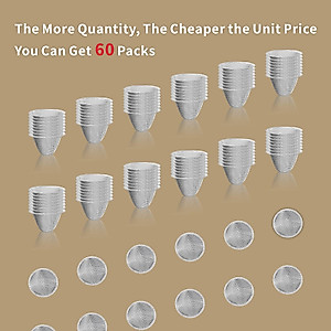 60PCS Pipe Screens 3/4Inch Stainless Steel Mesh Clean Screens, Bowl Screens3/4 Inch, Along with a 3-in-1 Cleaning Tool, Brush, and Stainless Steel Storage Box Adjustable Size