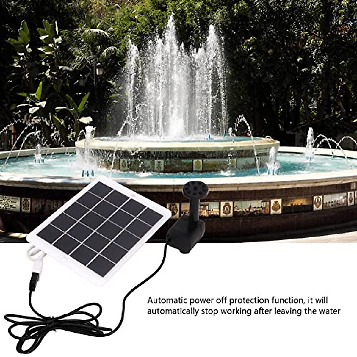 Solar Water Pump Floating Fountain,3W 5V Solar Fountain Pump,Powered Water Floating Sprinkler,6 Nozzlesfor Bird Bath, Fish Tank, Pond or Garden Decoration, Solar Water Pump Floating Fountain,3W 5