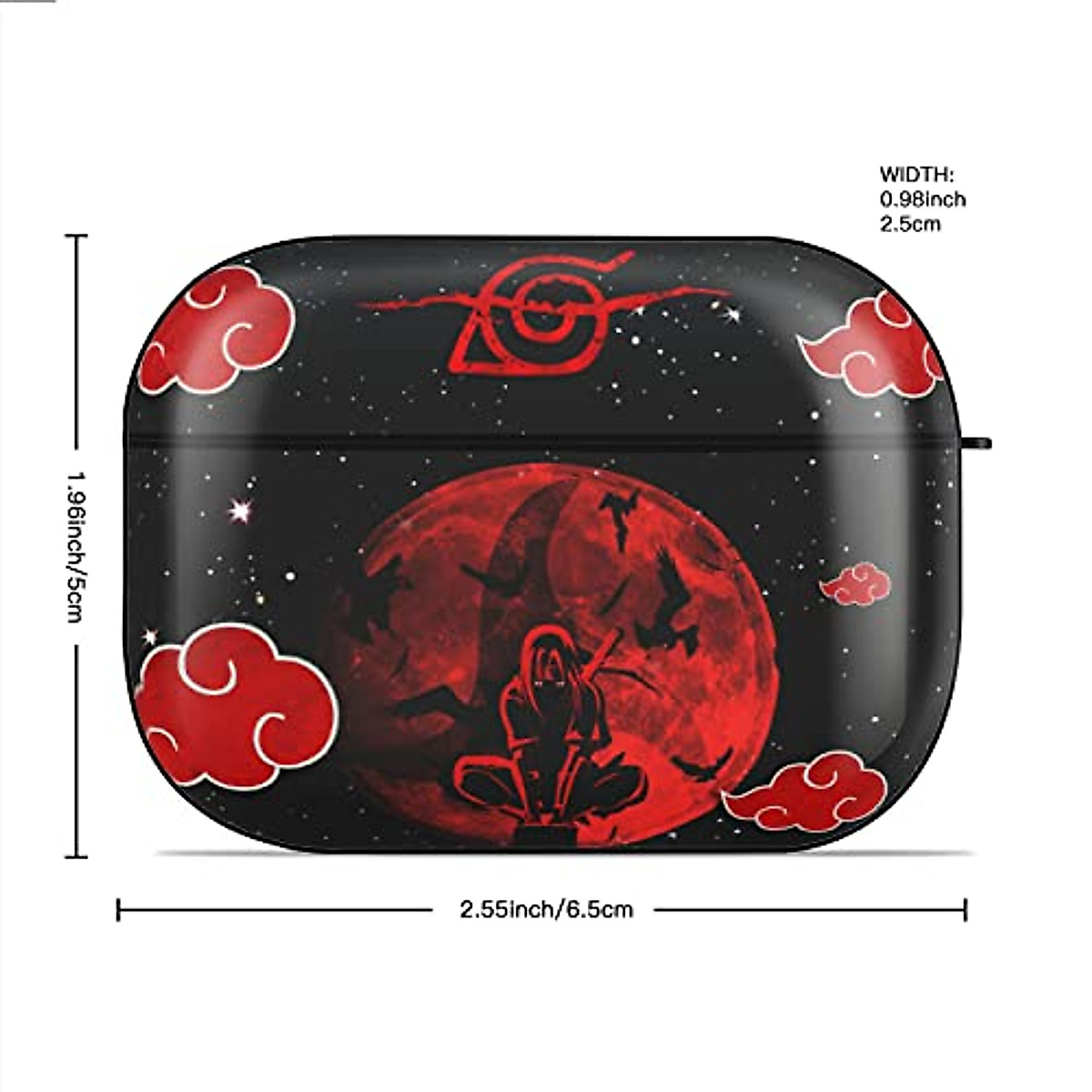 Black Headphone Case Designed for Air Pods Pro 1/2 Generation Earphone Cover with Cartoon Anime Compatiable with Air Pods Pro