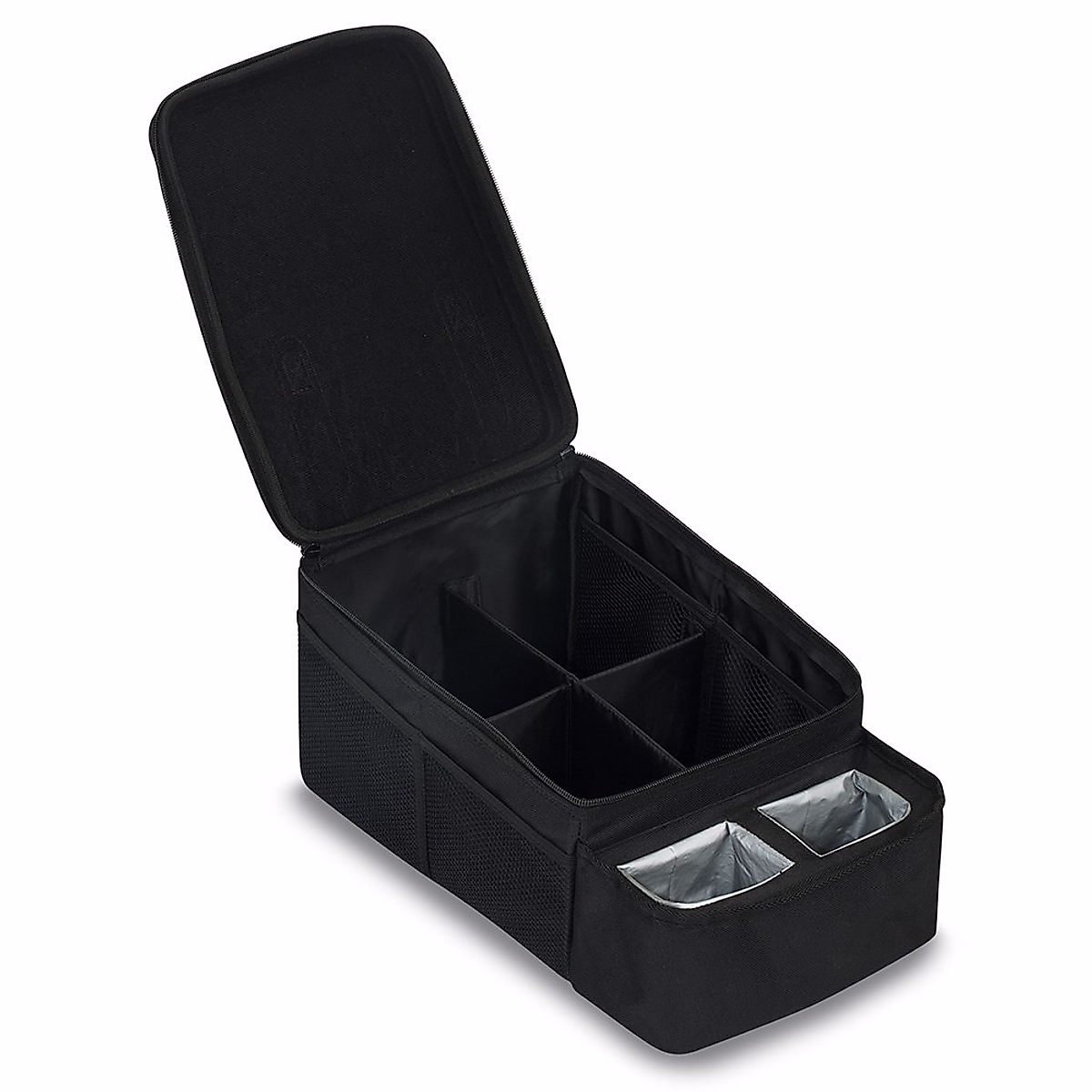 Britax Car Seat Organizer Caddy with Insulated Cup Holders | Crash Tested + 8 Mesh Pockets + Removable Center Dividers + Zipper Top