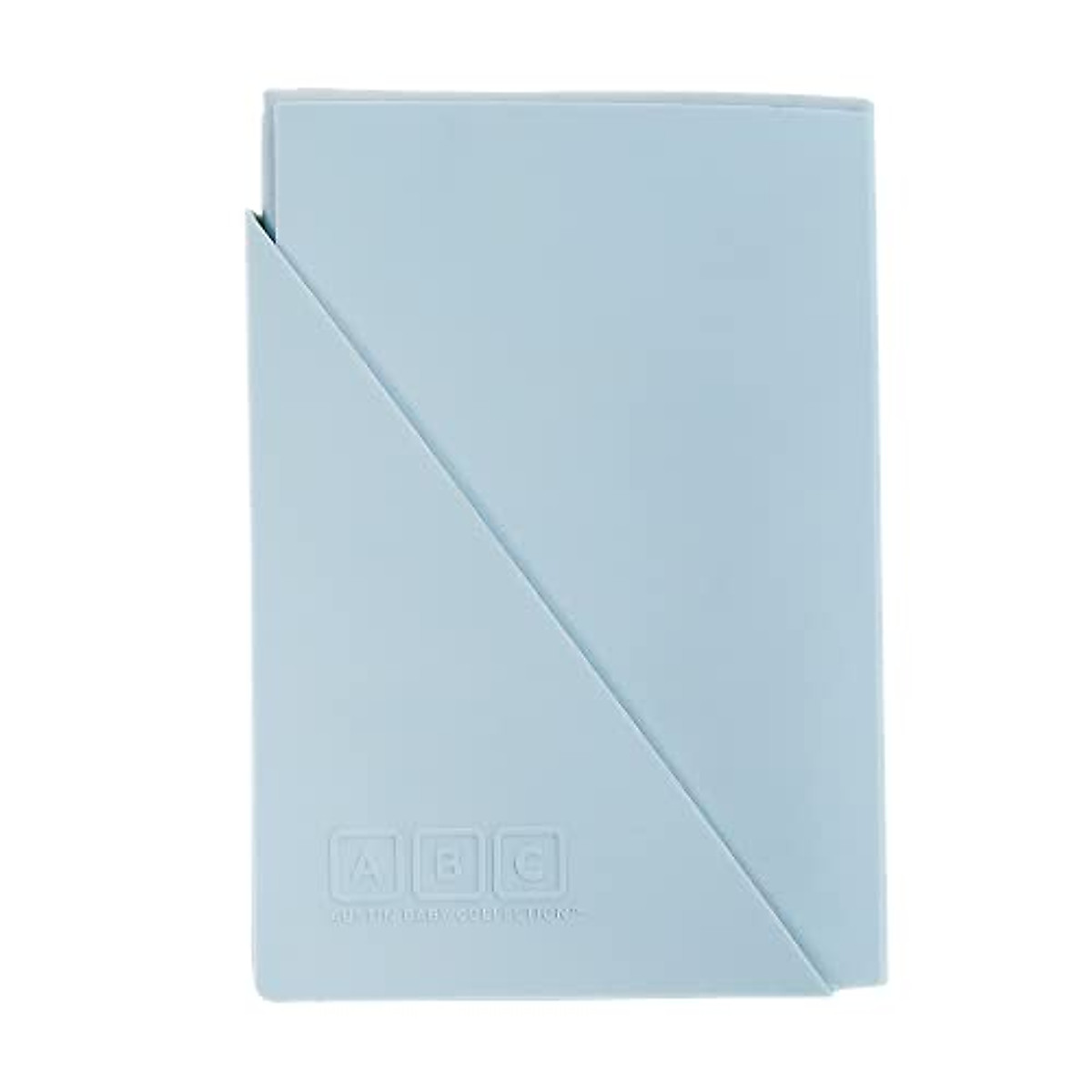 Austin Baby Co Silicone Placemat – Stain Resistant Portable Place Mats – Food Grade Silicone, Dishwasher Safe and Folds into Pocket for Easy Storage On The Go (Wildflower Chambray Blue)