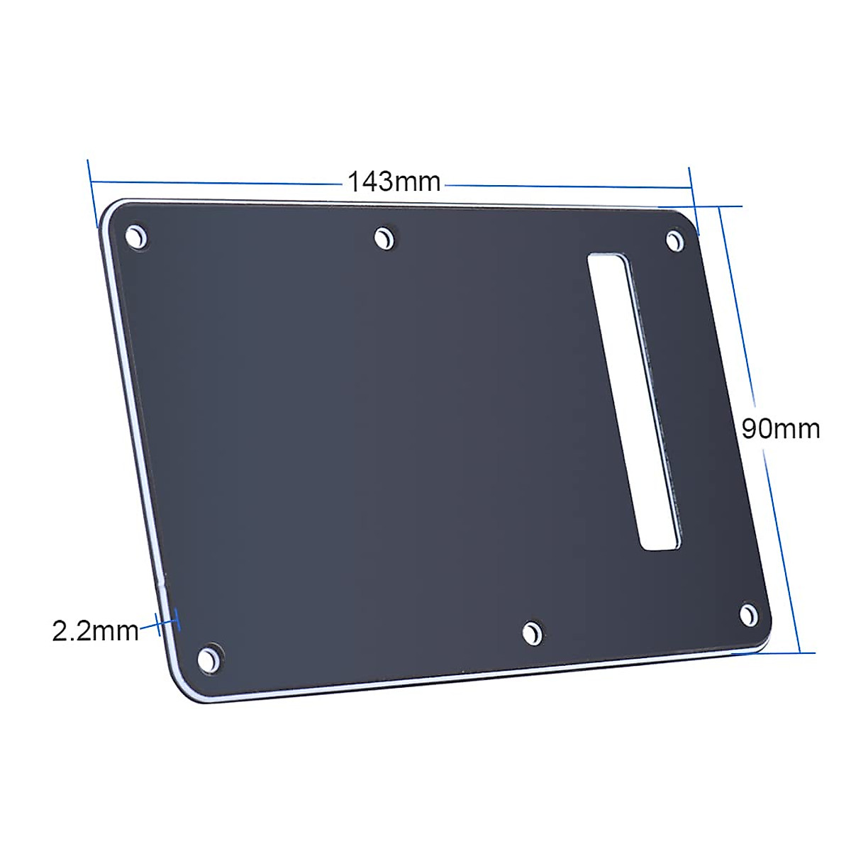 Sasuori Pickguard Tremolo Cavity Cover Backplate Back Plate 3Ply for Modern Style Electric Guitar Black