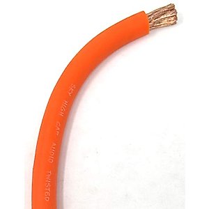 OFC 2/0 Gauge AWG Orange Power Ground Wire Sky High Car Audio Sold by The Foot ft