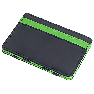 CKLT Men's Fashion Magic Money Clip Leather Minimalistic Slim Wallet Green