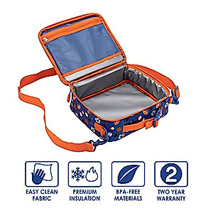 Bentgo Prints Insulated Lunch Bag Set With Kids Bento-Style Lunch Box (Sports)