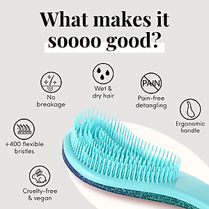 Detangler Brush & Wide Tooth Comb Gift Set - Ideal Gifts Under 10 Dollars for Womens Stocking Stuffers & Teenage Girls Gifts Ideas, Pink