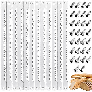 Therwen Bread Bow Knife Blades Stainless Steel Replacement Blade Bread Blade with Screws for Cake Homemade Bread Cutting Wooden Bread Knife, 10.8 Inches (12 Pcs)