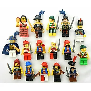 Booster Bricks 3 New Random Lego Pirate Minifigure - with Random Accessory Mystery Pack Minifigs