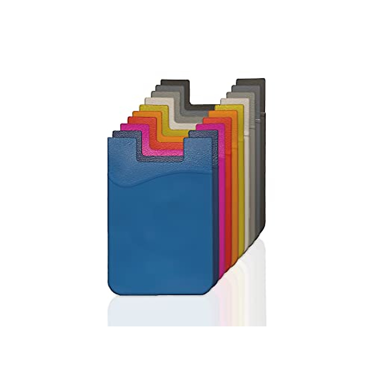 Phone Card Holder | Stick on Premium Quality Card Holder for Back of Phone | Holds up to 3-4 Cards | Compatible with All Smartphones with a Flat Back | Great Color Selection (Orange, Black)