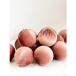 Terracotta Christmas Handmade Velvet Ornaments, Bulk Christmas Balls, Christmas Tree Bulbs, Christmas Decorations, Christmas Gift Idea, Set of 12