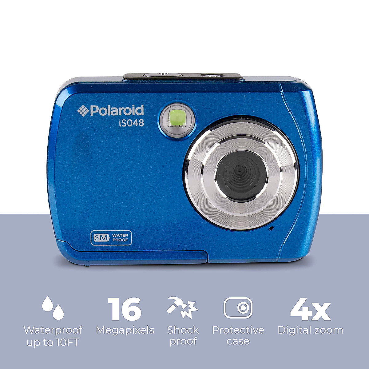 Polaroid IS048 Waterproof Instant Sharing 16 MP Digital Portable Handheld Action Camera