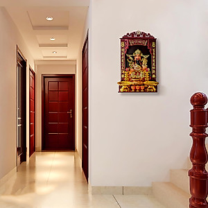 BESTOYARD for Buddha Altar Shelf for Wall Altar Cabinet Wall Mount Japanese Decor Buddha Shelf for Desktop Chinese Decor Buddhist Altar Wall Shelf Temple Buddha Statue Wood Red Pet