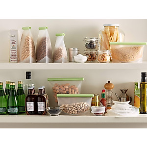 Lekue Silicone airtight Storage, 1000ml/4.25cups Reusable Food Bag, 4.25 cups, frost