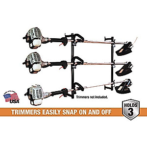 Buyers Products LT12 Landscape Trimmer Edger Locking Rack for Enclosed Trailers & Walls Holds 3 Yard Lawn Weed Whackers Tools, Pack of 1, Black