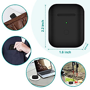 Compatible for AirPods 1st/2nd Charging Case, Wireless Charger Replacement Case for AirPods Case 2nd Gen with Bluetooth Pairing Sync Button, Black