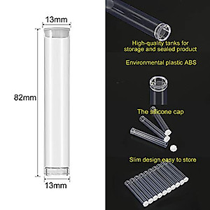WIKIBORN 100PCS Plastic Clear Tubes for Oil Cartridges Glass Carts Packaging 0.5ml 1.0mL with Caps Transparent Pipe Craft Storage Bead Containers 0.51"x3.22"-13x82mm