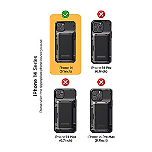 VRS Design Damda Glide Pro Phone Case for iPhone 14, Sturdy Semi Auto Wallet [4 Cards] Case Compatible for iPhone 14 (2022) (Groove Black)