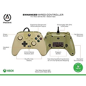 PowerA Enhanced Wired Controller for Xbox Series X|S - Desert Ops, Officially Licensed for Xbox