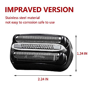 Series 3 32B Shaver Foil & Cutter Replacement Part for Braun Electric Razor, Compatible with Braun 320 330 340 350CC 370cc-4 390cc-4 3000s 3010s 3040s 3050cc 3070cc
