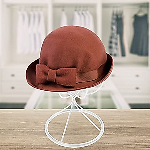 UPKOCH Hat Holder Tabletop Hat Stands 1PC Practical Hat Display Rack Decorative Metal Hat Rack Hat Storage Rack (White) Freestanding Black Metal Hat Rack Desktop Stand