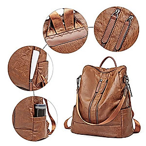 CLUCI Leather Backpack Purse for Women Convertible Large Travel Ladies Designer Fashion Casual Shoulder Bag