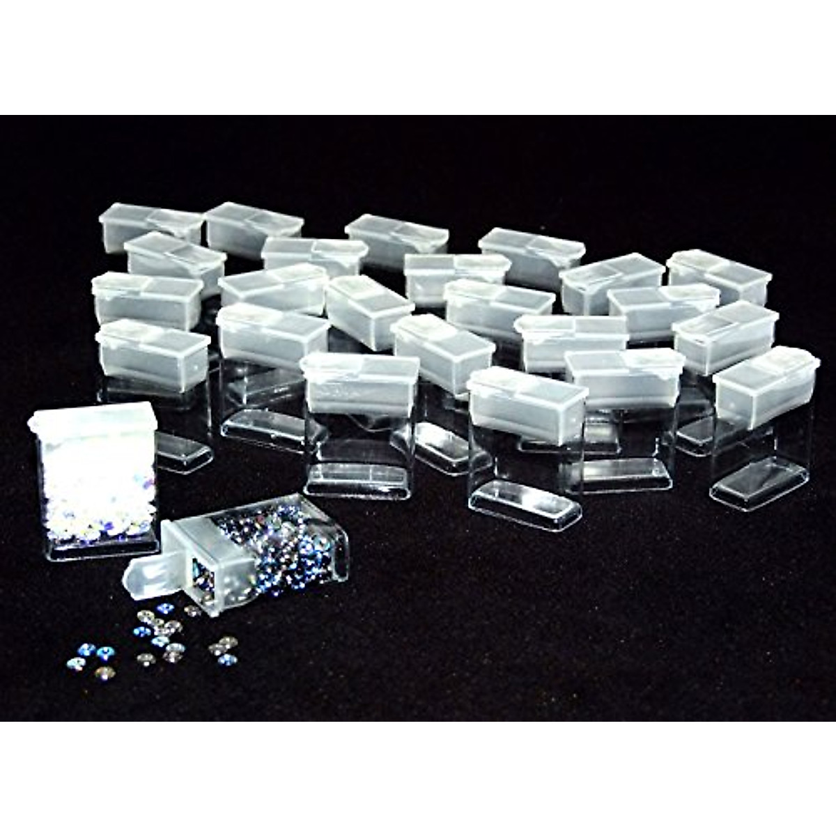 Rectangle Clear Plastic Storage Tubes with Flip Tops 1.25" Pack of 100