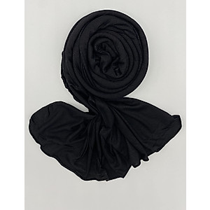 Txmout Hijab Scarfs for Women Premium Jersey Hijab Hijab for Women Muslim Cotton Hijab (Black)